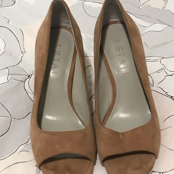 1. State | Shoes | Suede Block Heel Peep Toe Heel Shoe | Poshmark